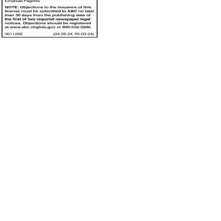 Yellow Diner ABC Notice | Public Notices | fairfaxtimes.com