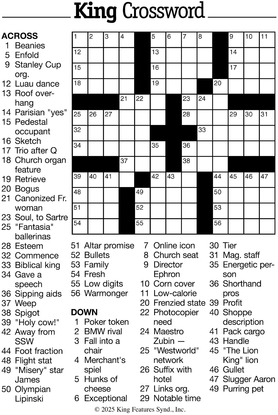 Crossword Puzzle - Week of February 7, 2025 | Crossword | fairfaxtimes.com