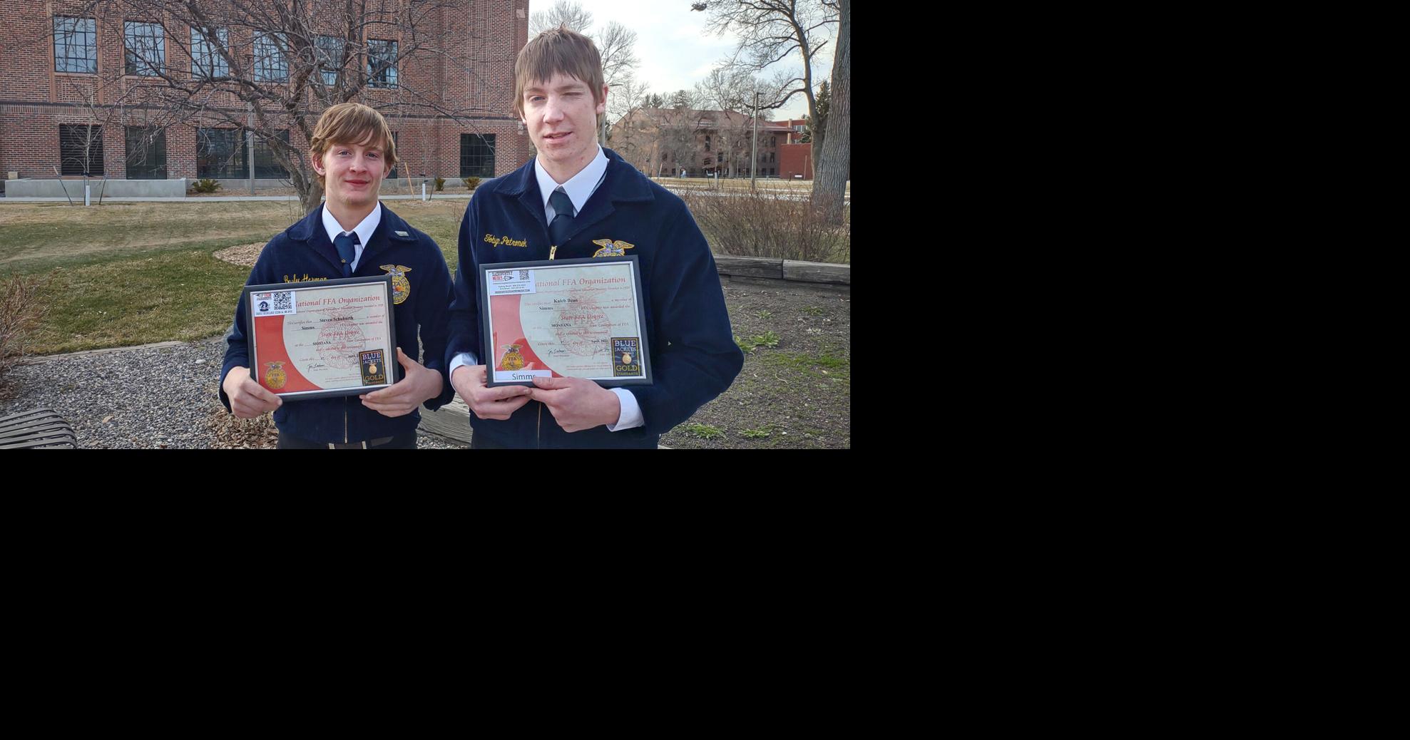 Simms FFA Has Two State FFA Degree Recipients | State ...