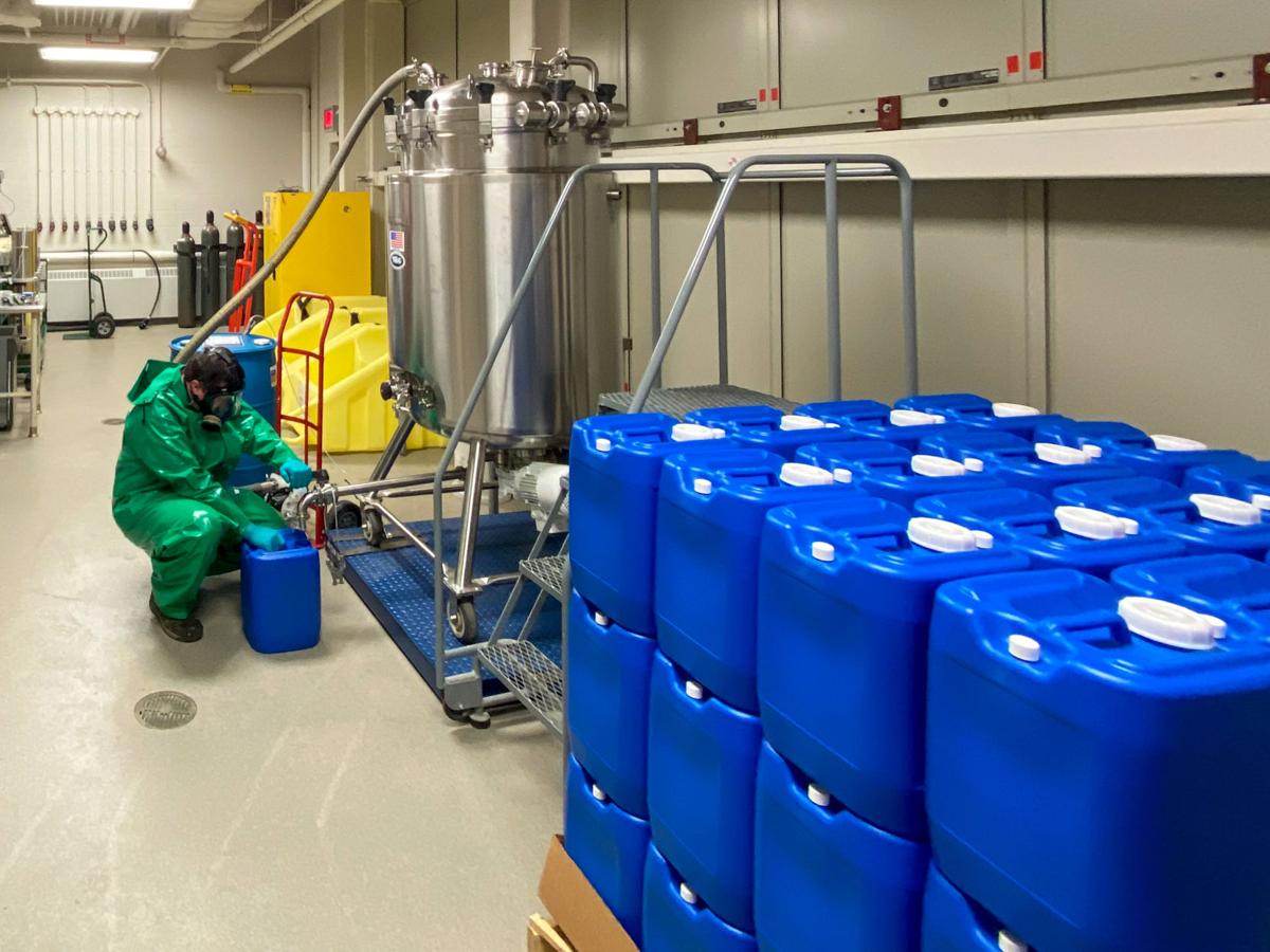 U of I bioprocessing lab making hand sanitizer for COVID-19 front-line ...