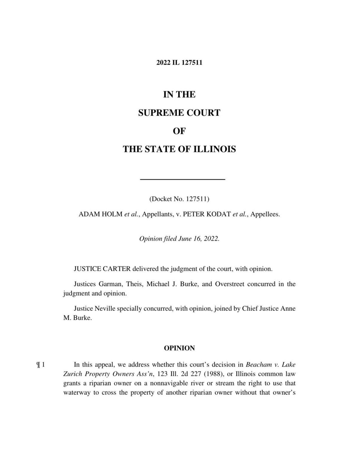 Illinois Supreme Court upholds riparian landowner rights on non ...