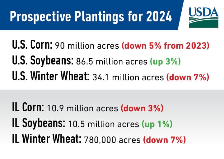 U.S. farmers expected to plant more soybeans, less corn in ‘24 | Crop ...