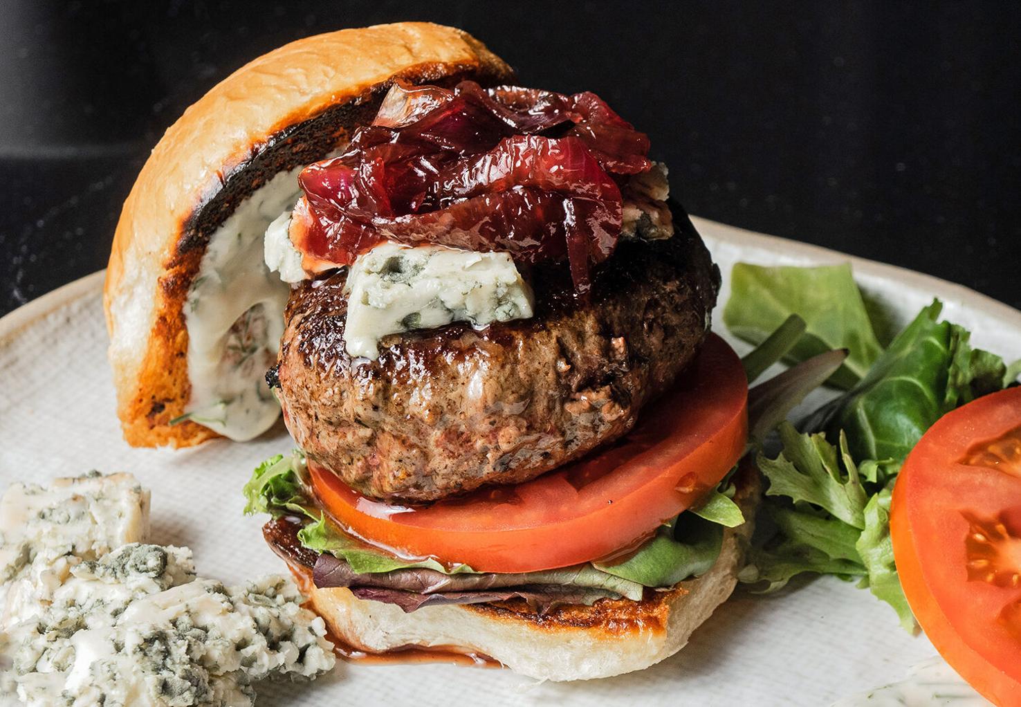 Bison Burgers with Caramelized Onions | Dinner | feastandfield.net