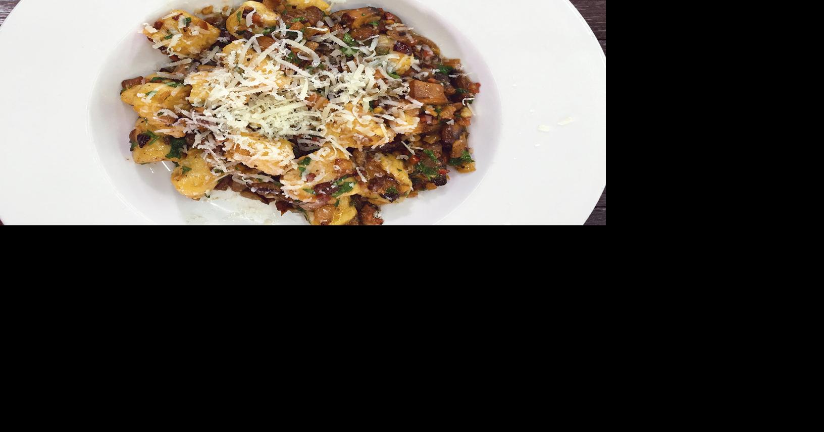 Gnocchi with Caramelized Mushroom-Volpi Pancetta Sauce