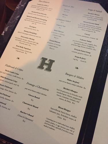 Herbie's Menu