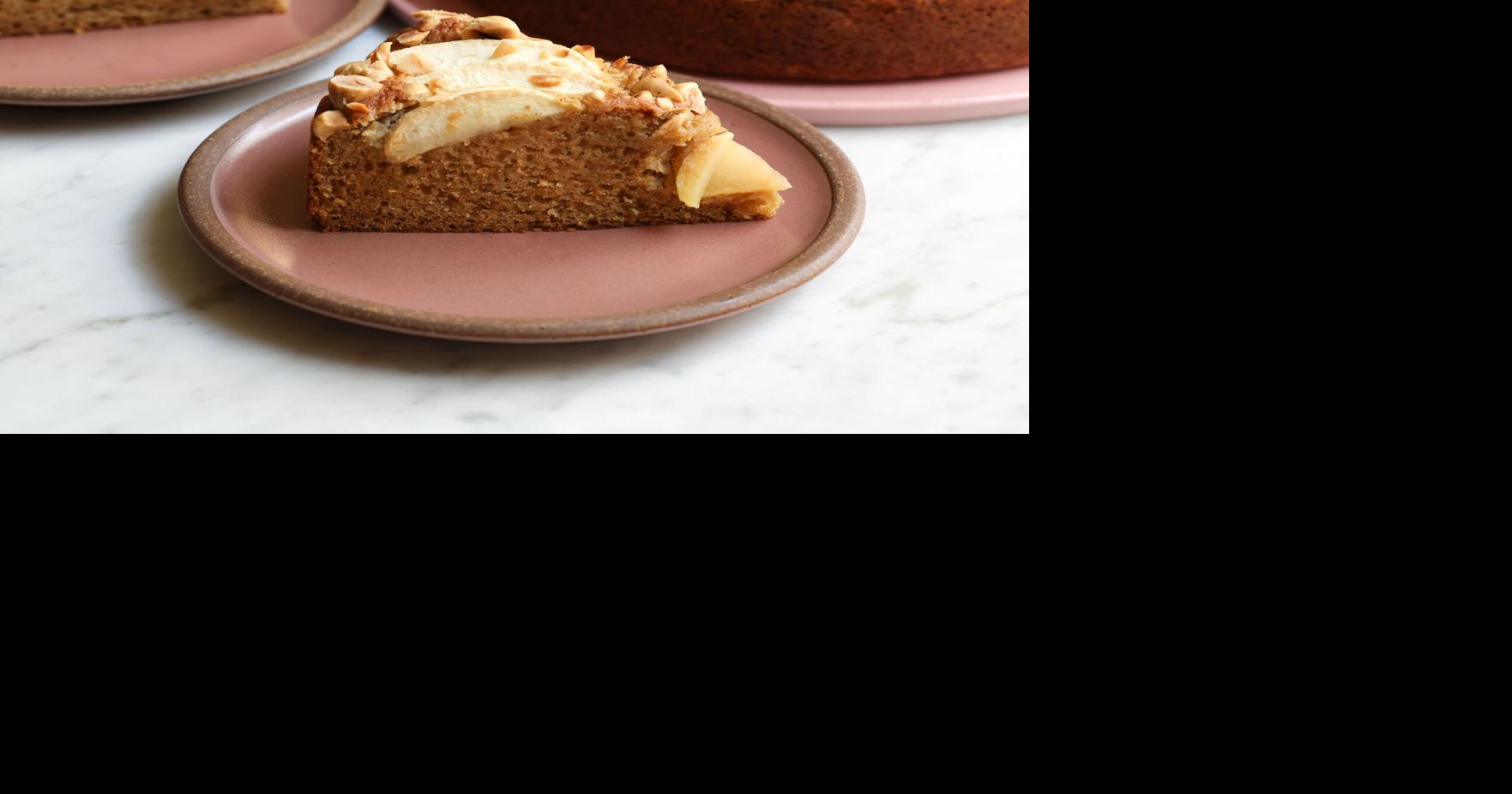 Apple Hazelnut Cake slices from side