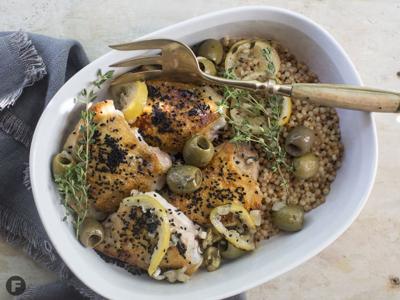 Braised Chicken Thighs with Olives and Charnushka