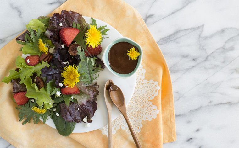 Spring Strawberry Salad with Maple-Fig Dressing
