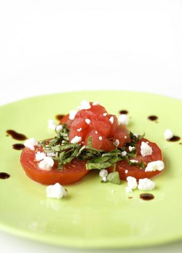 Compressed Watermelon and Tomato Salad
