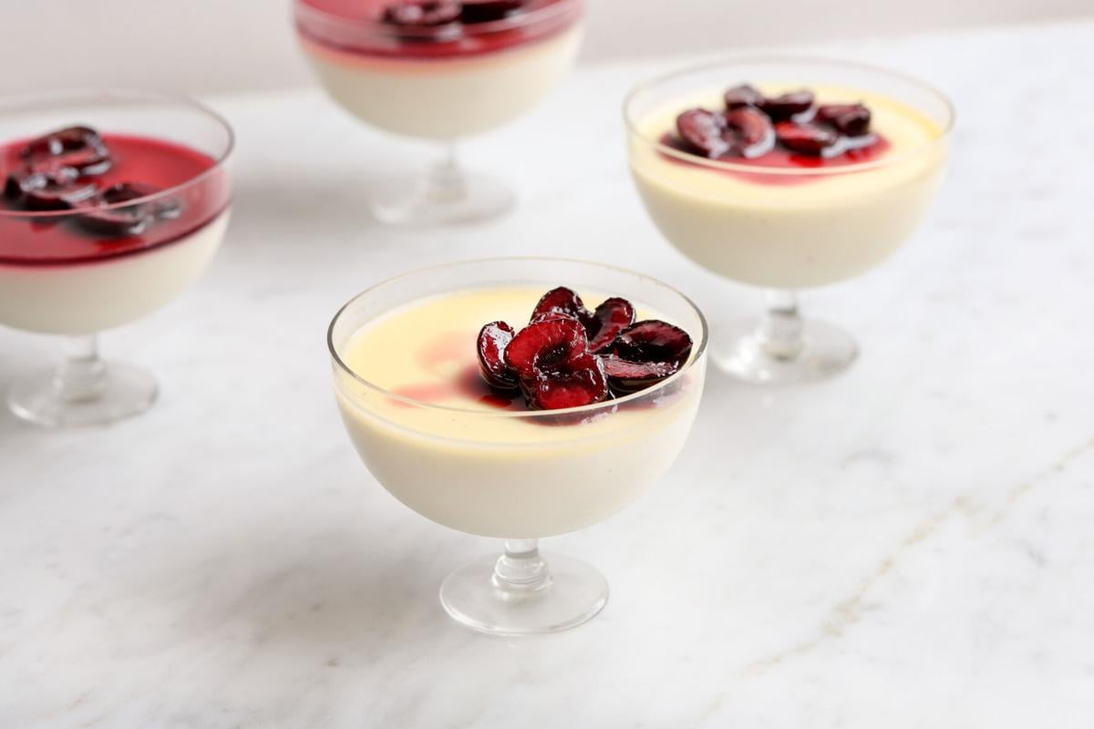 Mascarpone Panna Cotta with Cherries