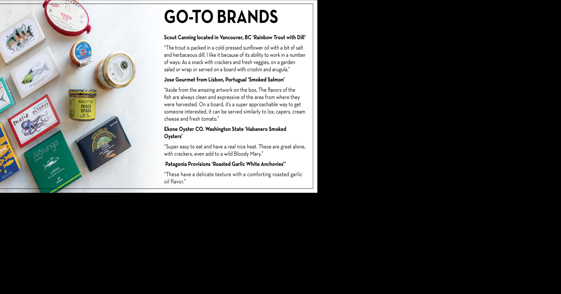 go to brands graphic for tinned fish