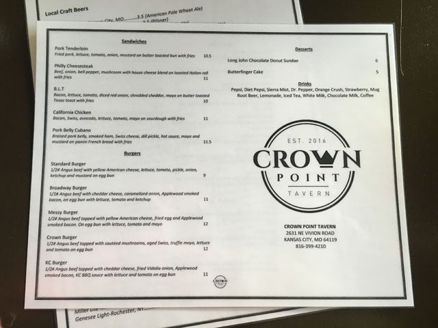 Crown Point Tavern Now Open in North Kansas City, Serving Decadent ...