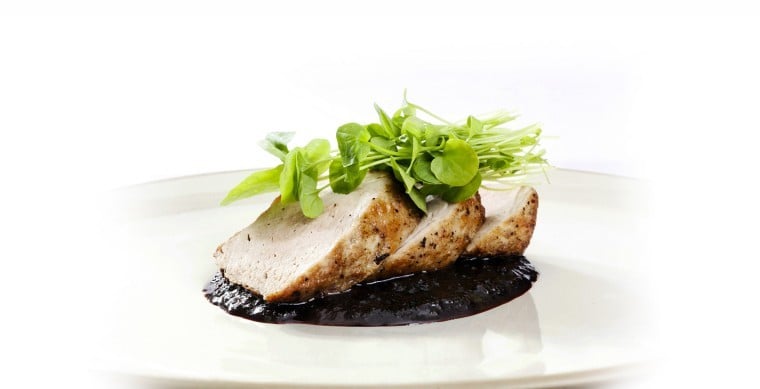 Pan-Seared Pork Tenderloin with Dark Chocolate, Cherry, Port Pan Sauce
