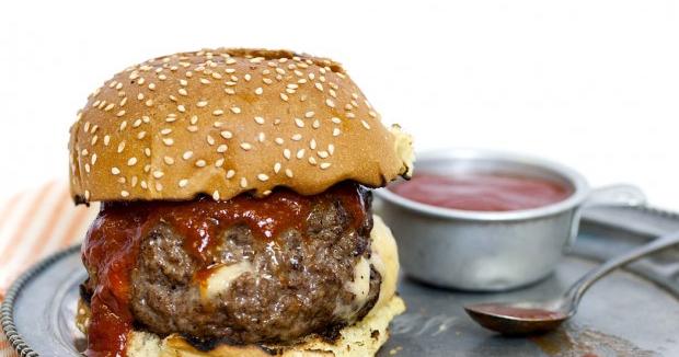 Juicy Lucy Burgers with Homemade Chipotle Ketchup