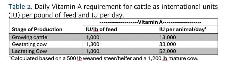 When Should We Be Concerned About Vitamin A Supplementation? | Cow/Calf ...