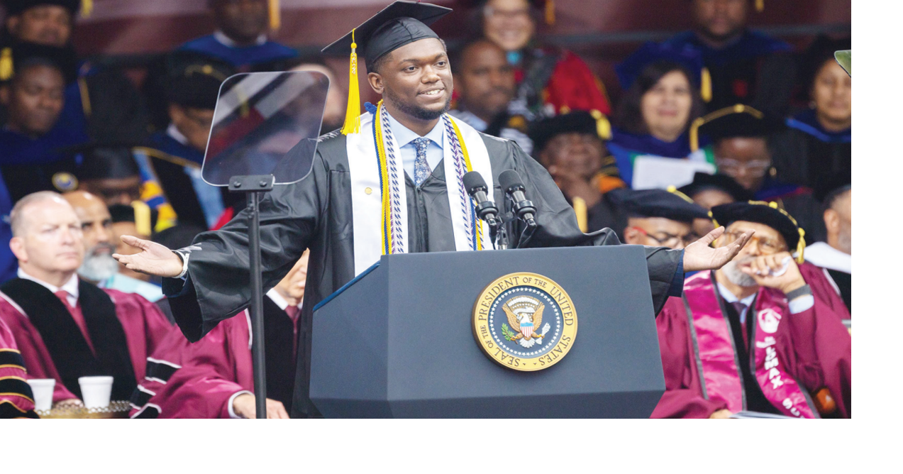 A raised fist, a march among the protests of Biden’s Morehouse speech ...