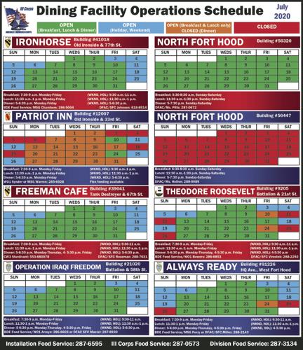 Dining Facility Operations Schedule | Dining Facility ...