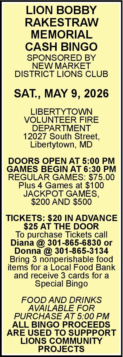 Spring Bingo | Announcements More | fredericknewspost.com