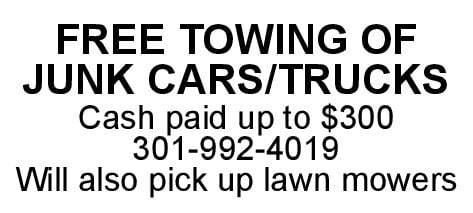 Free Towing of Junk Cars | Other Vehicles | fredericknewspost.com