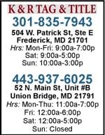 K & R Tag & Title | Services | fredericknewspost.com