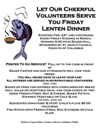 KofC Friday Fish Dinners | Family Fun | fredericknewspost.com