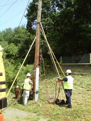 Wooden utility poles get inspected, repaired | Politics & government ...