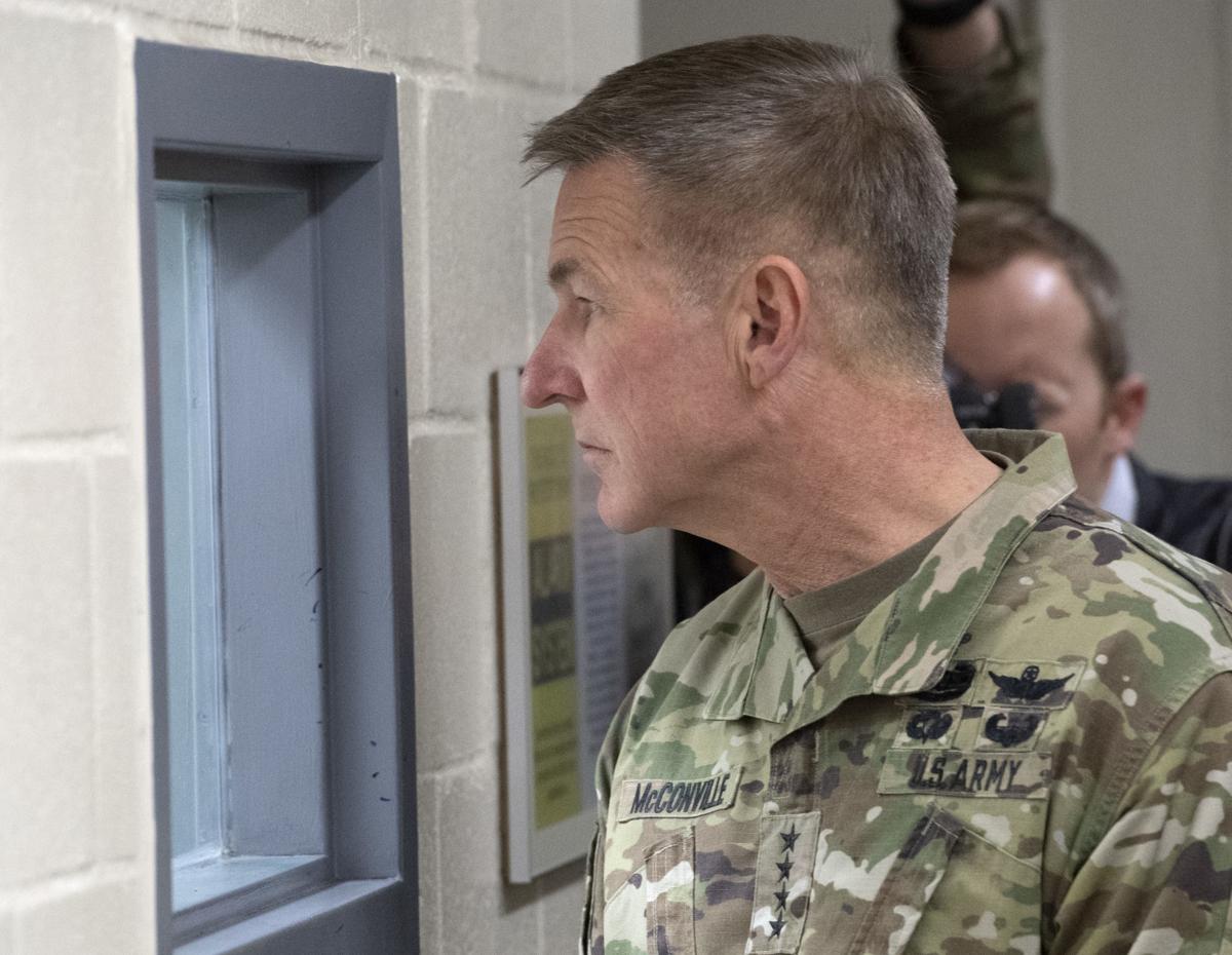 Army secretary tours Fort Detrick laboratory | Coronavirus ...