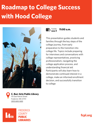 Roadmap to College Success with Hood College | Classes, workshops ...