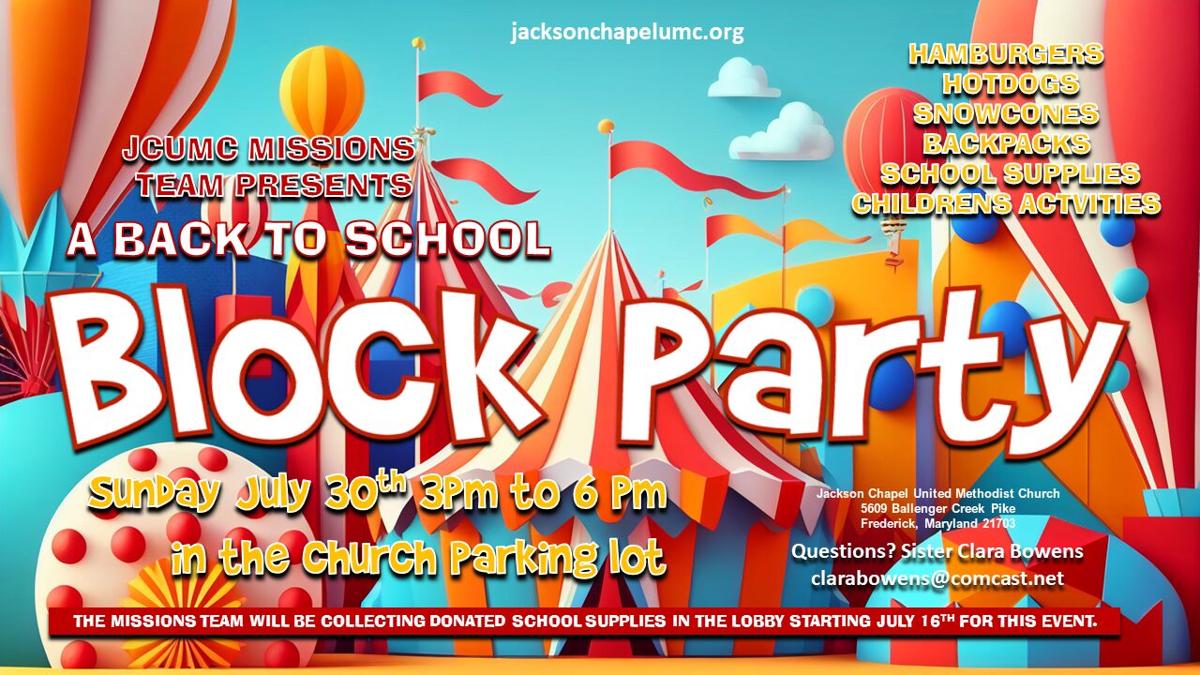 Back to School Block Party | Community events & festivals ...