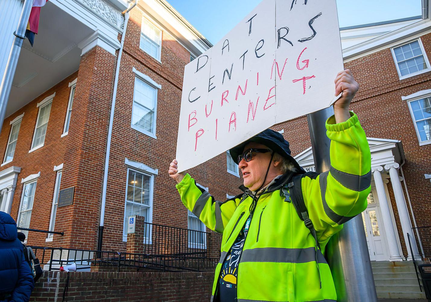 Data center zone protesters gather leading up to County Council meeting ...