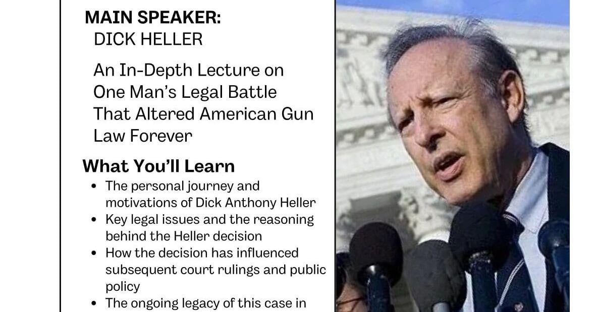 Invitation: 2A Advocate Dick Heller Speaking in Frederick | Politics ...