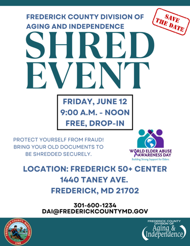 Frederick County Division of Aging and Independence – Community Shred ...