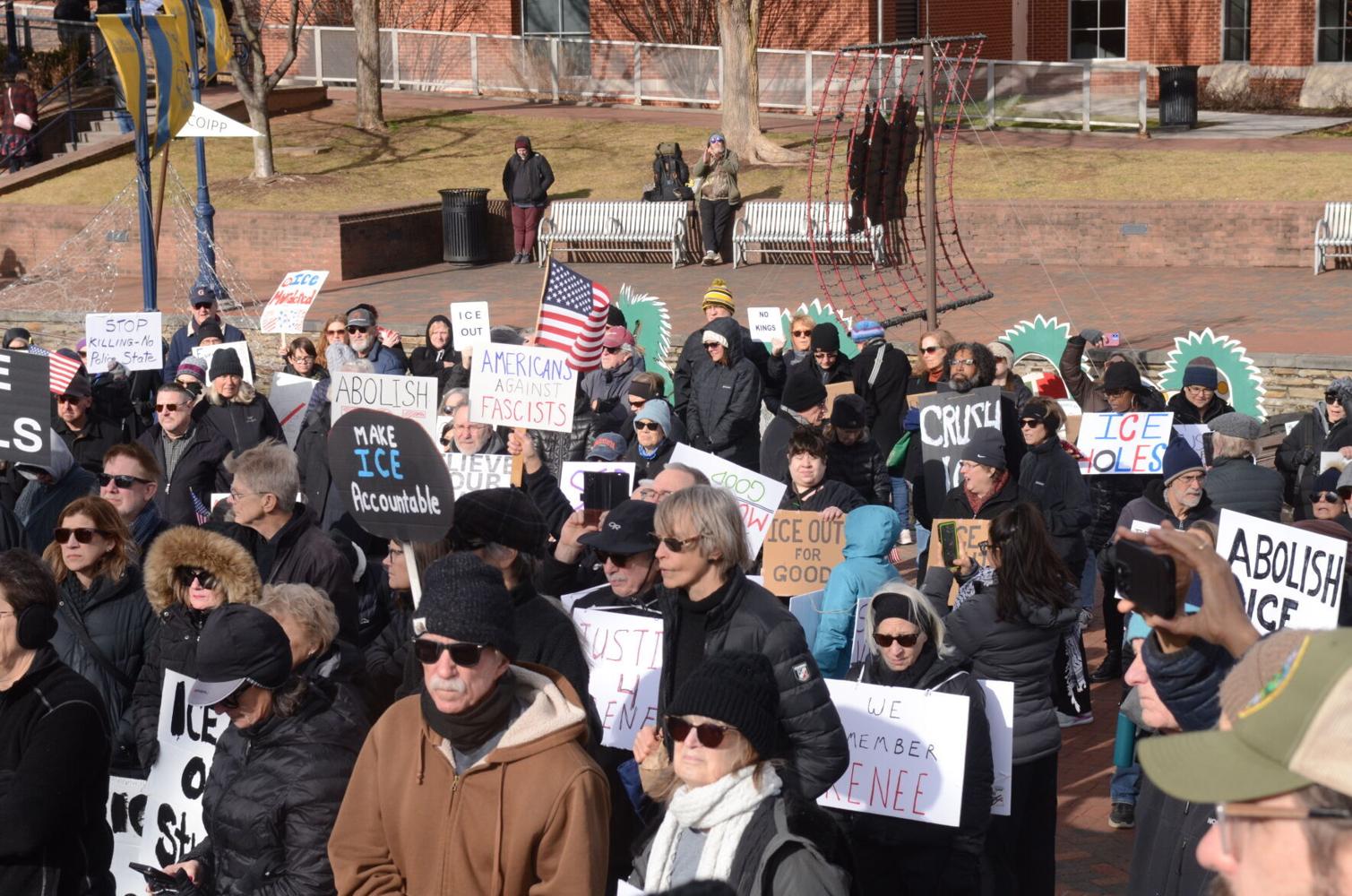 Anti-ICE protest draws hundreds to downtown Frederick | President ...