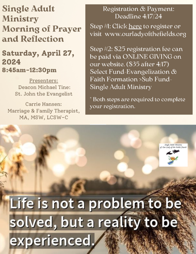 Single Adult Ministry Spring Prayer and Reflection | Religious and ...