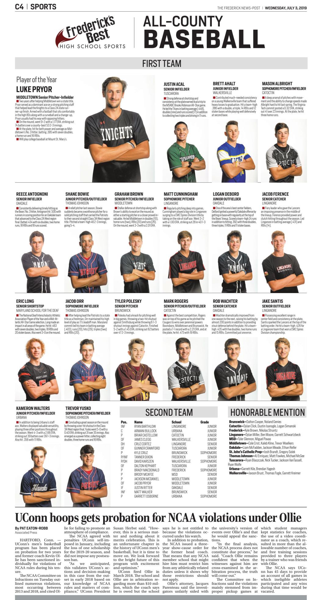 2019 All-County Baseball Team | Frederick County | fredericknewspost.com
