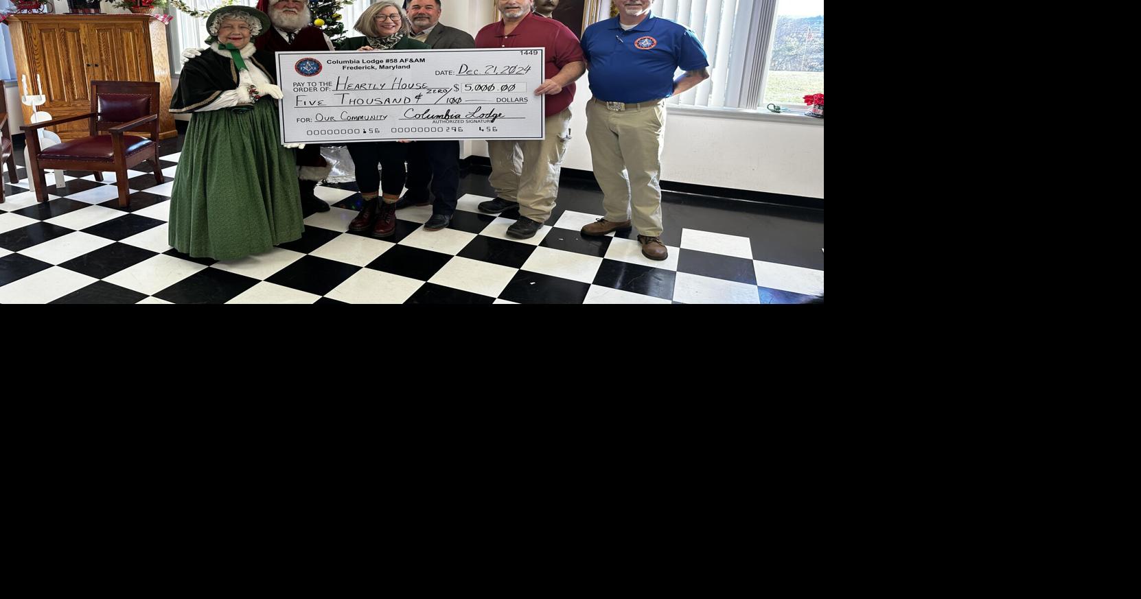 Frederick’s Columbia Lodge #58 AF &AM, Donates $5,000 to Heartly House ...