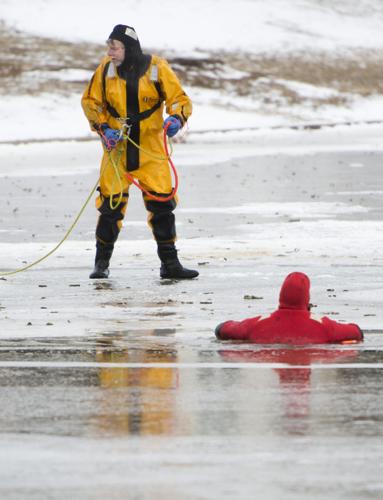 First responders practice for ice rescue | Disasters & accidents ...