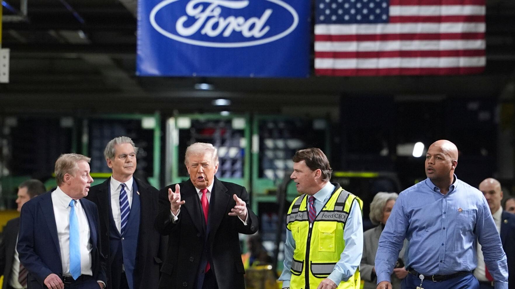 Trump visits Ford plant and defends his tariffs, hoping to counter ...