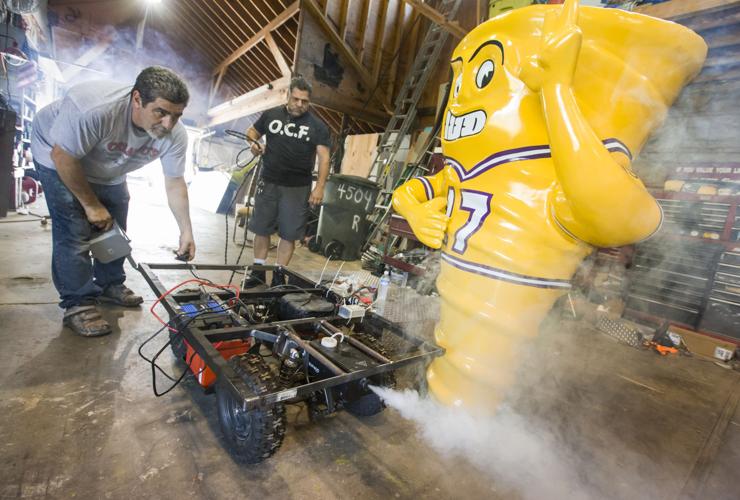 Galveston man creates new, improved Tuffy Tornado statues for Ball High ...