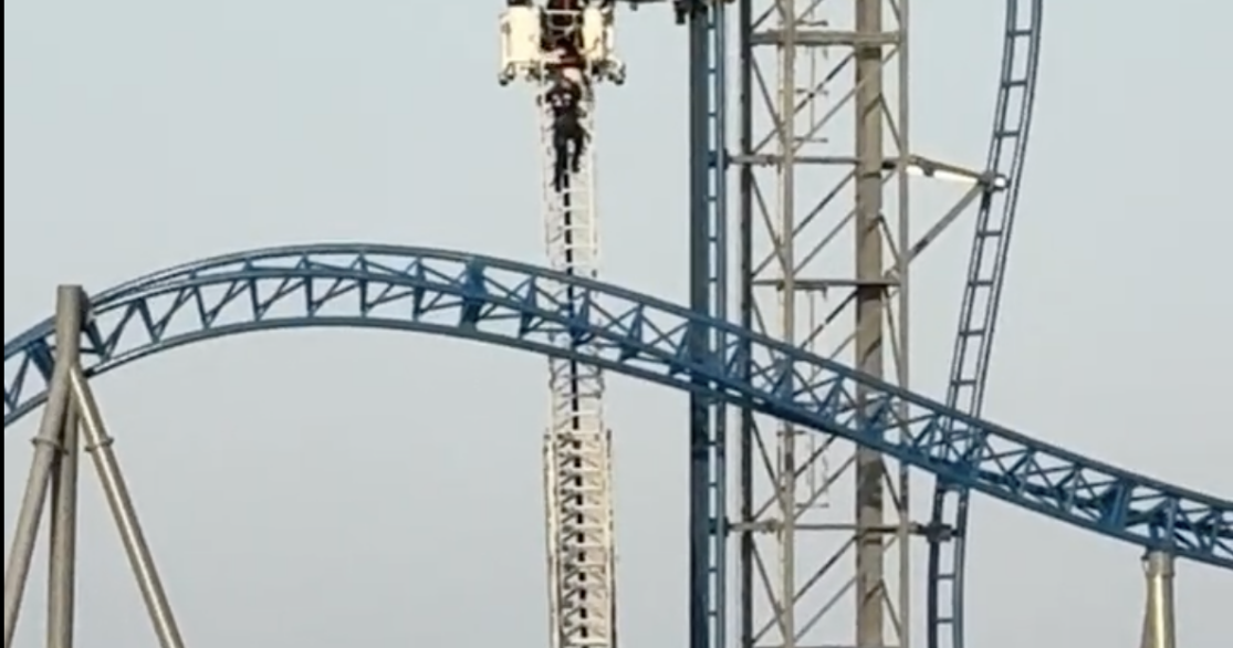 BREAKING: Riders stranded atop Shark Bite coaster at Pleasure Pier ...