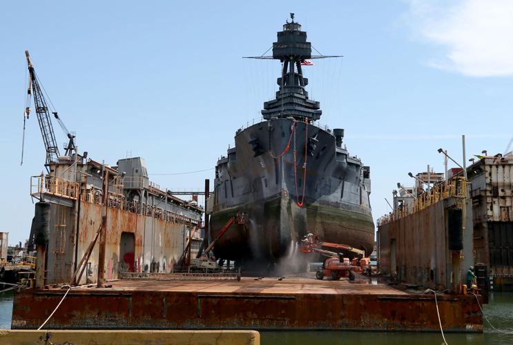 Crews swarm USS Texas within hours of docking in Galveston | Local News ...