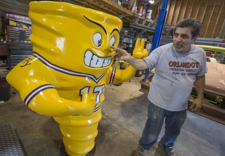 Galveston man creates new, improved Tuffy Tornado statues for Ball High ...