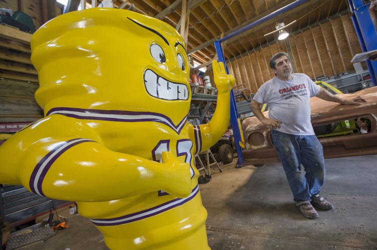Galveston man creates new, improved Tuffy Tornado statues for Ball High ...
