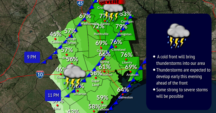 Thunderstorms possible tonight with a marginal chance of severe weather ...