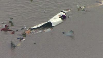 Boeing 767 cargo jetliner with 3 aboard crashes into Trinity Bay ...