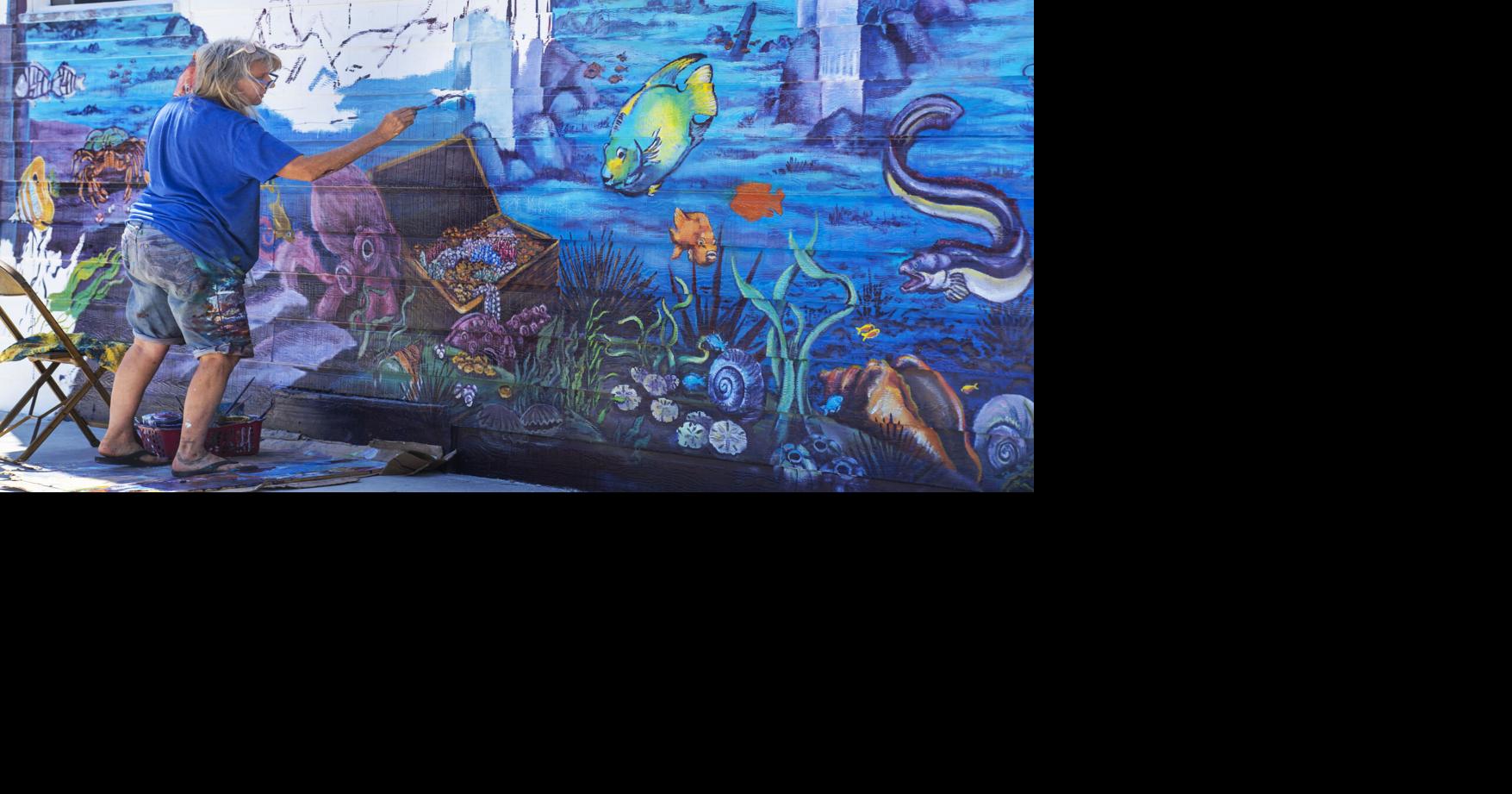 Photos: Artist paints nautical mural | Local News | The Daily News