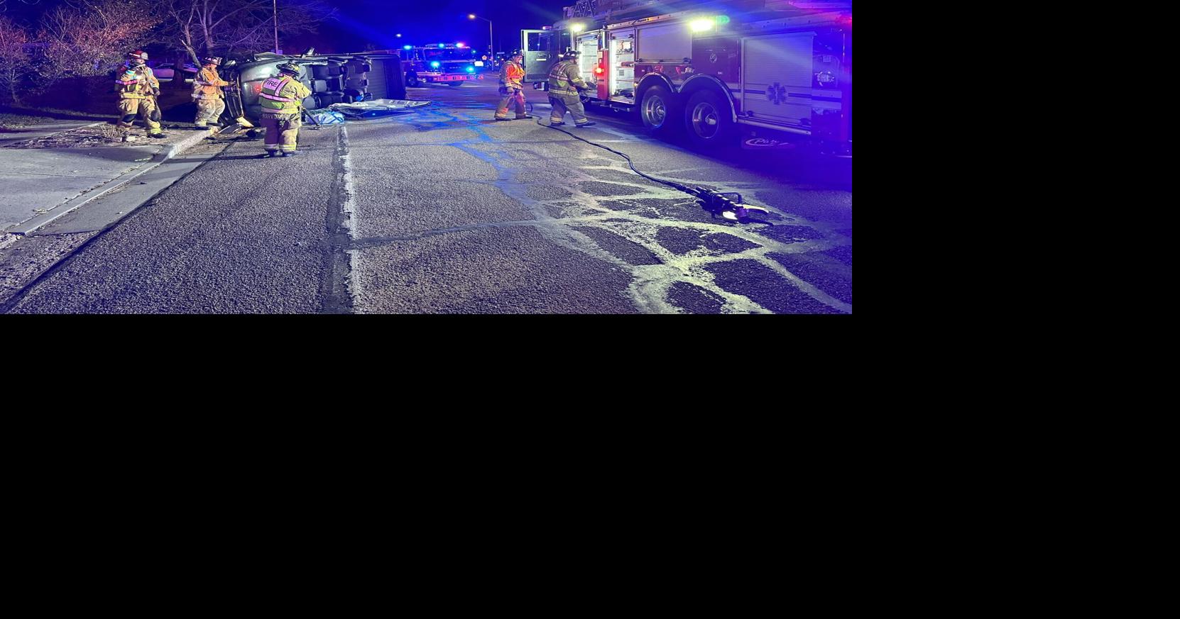 Crews extricate trapped driver following rollover crash Saturday night ...