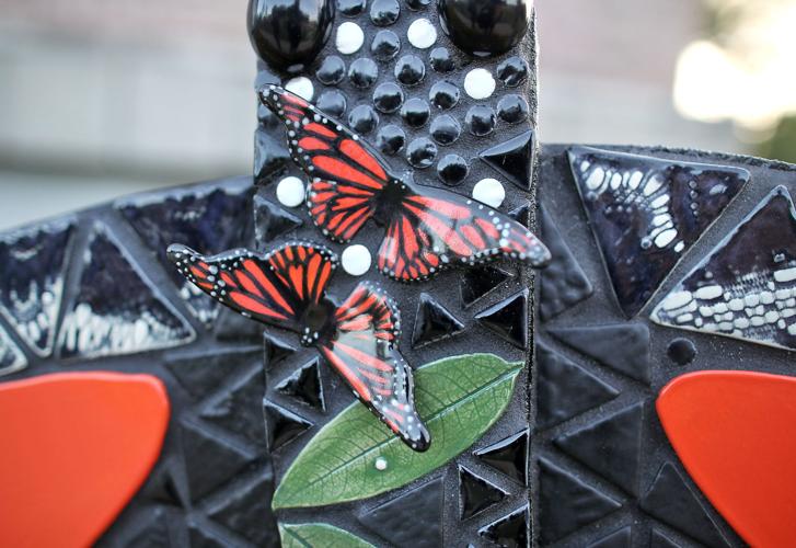 Monarch butterfly mosaic beautifies Milton library's Story Gardens ...