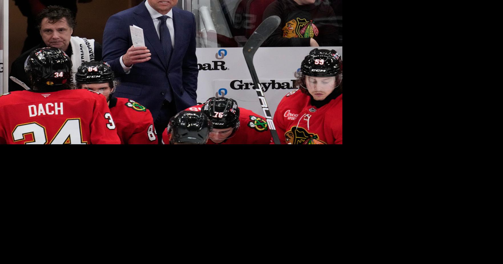 Blackhawks coach Jeff Blashill praises Connor Bedard after the center ...