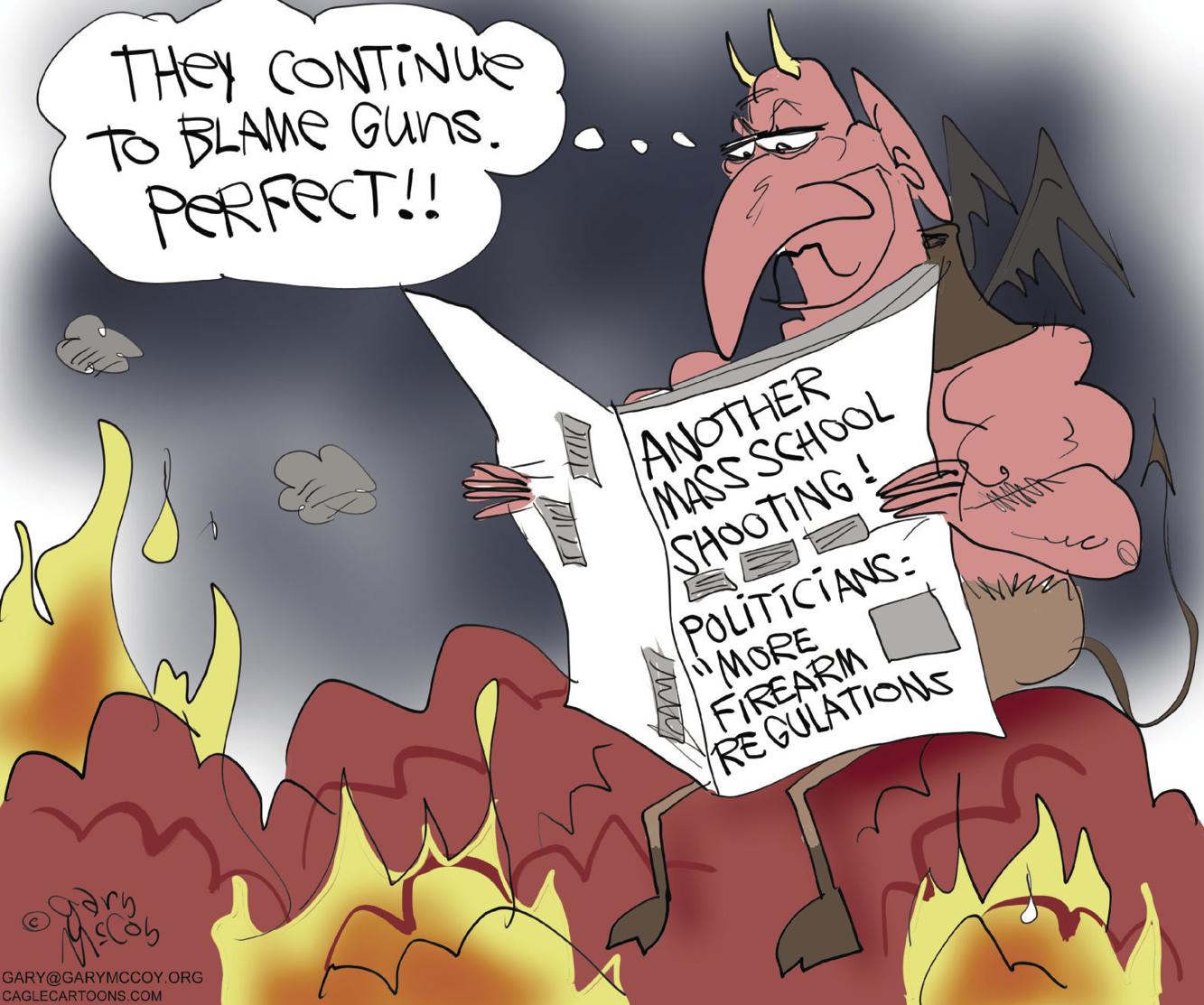Devil: 'They continue to blame guns. Perfect.' | Political cartoons ...